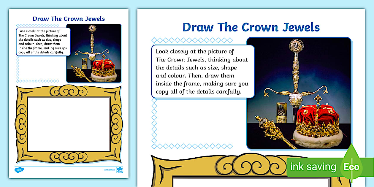 Draw The Crown Jewels Art Activity (teacher made) - Twinkl