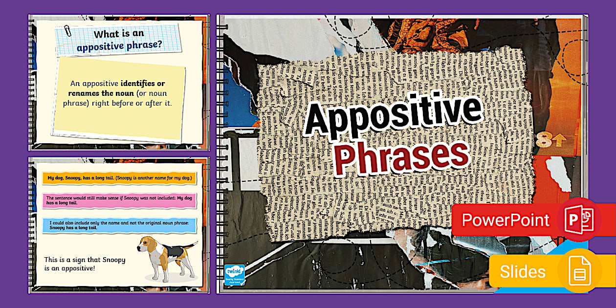 Appositive Phrases PowerPoint & Google Slides for 6th-8th Gr