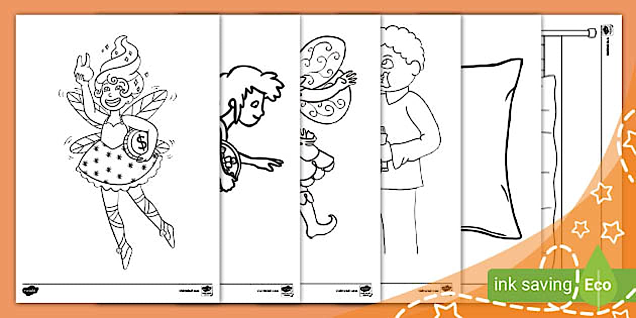 Brush Your Teeth: Tooth Fairy Colouring Pages