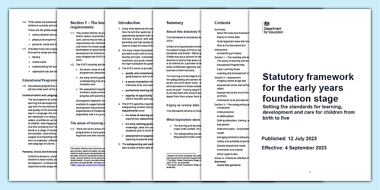 FREE! - Revised Early Years Foundation Stage Statutory Framework