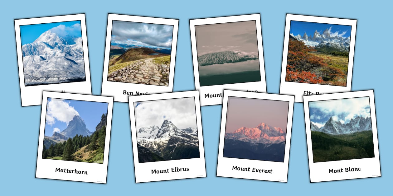 Mountains Instant Photo Style Display Images - Twinkl