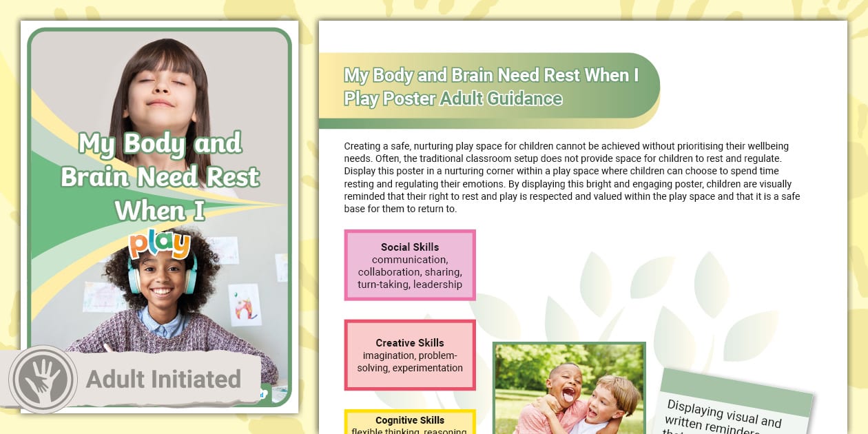 My Body and Brain Need Rest When I Play Poster - Twinkl