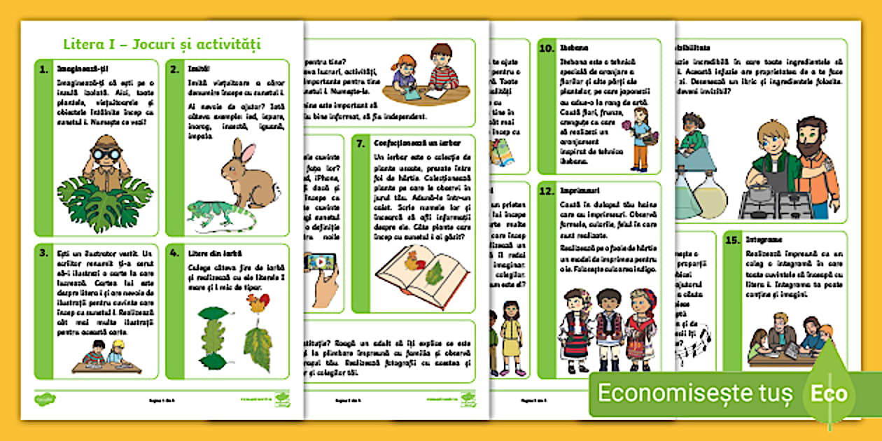 Litera I – Jocuri si activitati