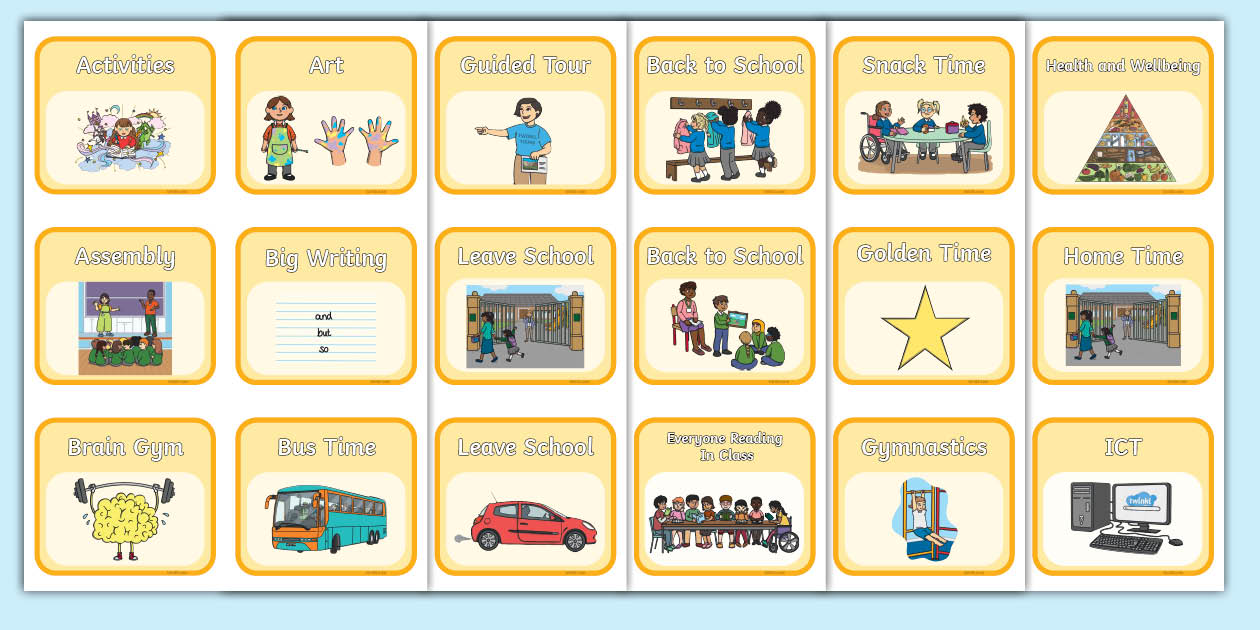Year One And Two Visual Timetable (professor feito) - Twinkl