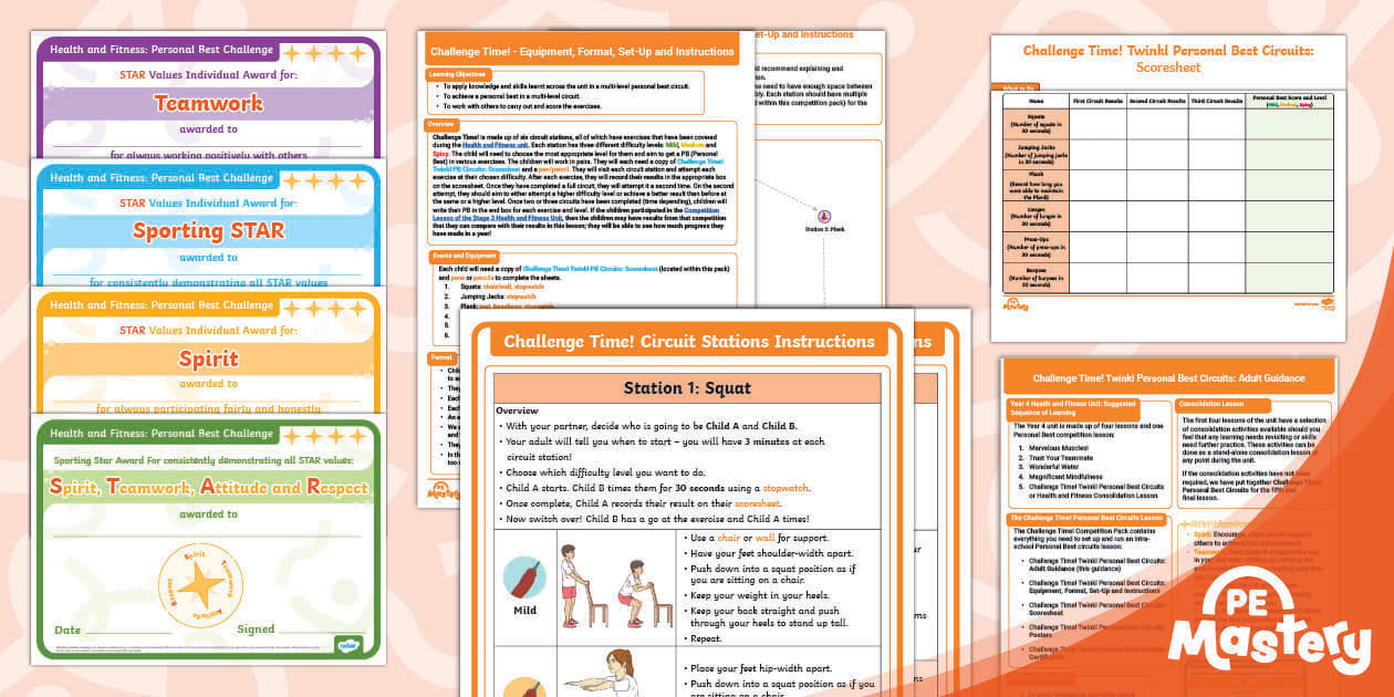 PE Mastery: Year 4 Health & Fitness Pack (teacher made)