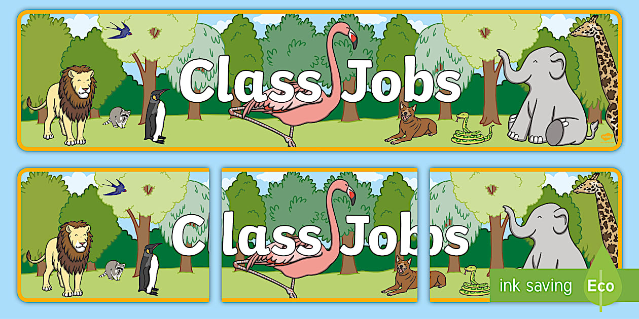 Animals Classroom Jobs Banner (teacher made) - Twinkl