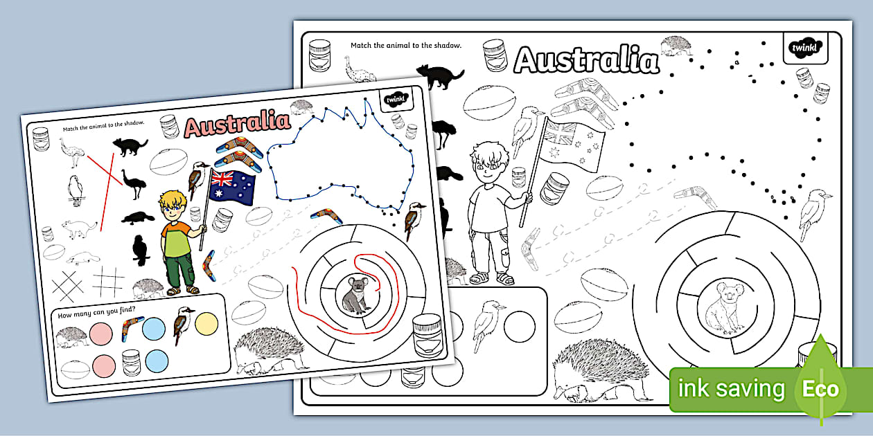 Australia Activity Mat (Kindergarten/Foundation) - Twinkl