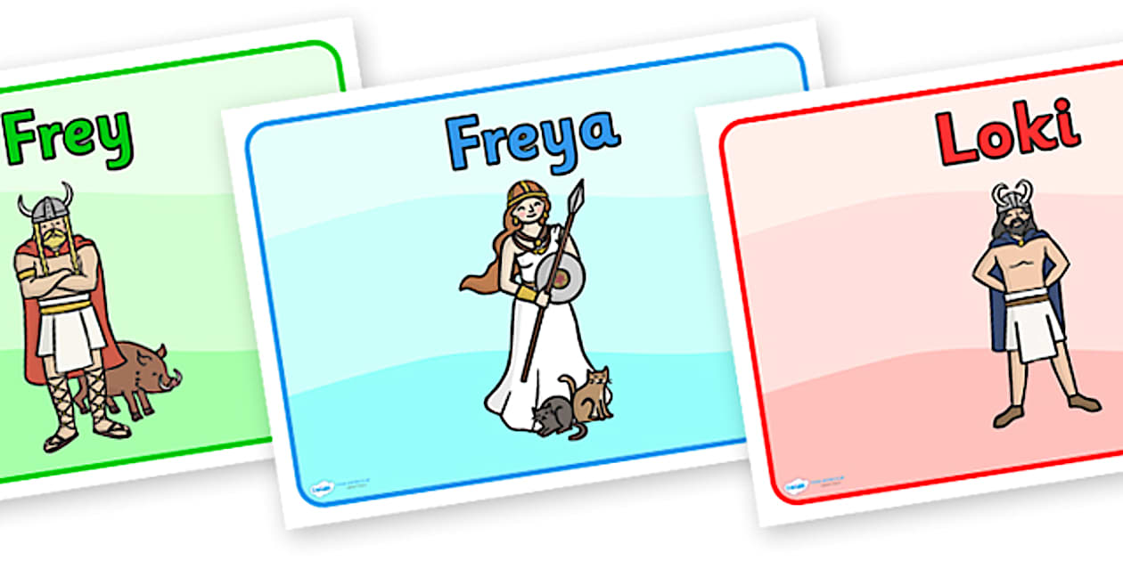 Viking Gods Group Signs (teacher made) - Twinkl