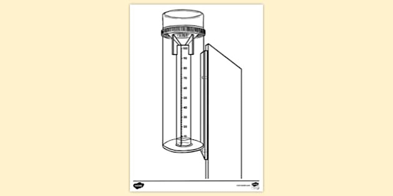 Rain Gauge Colouring Sheet