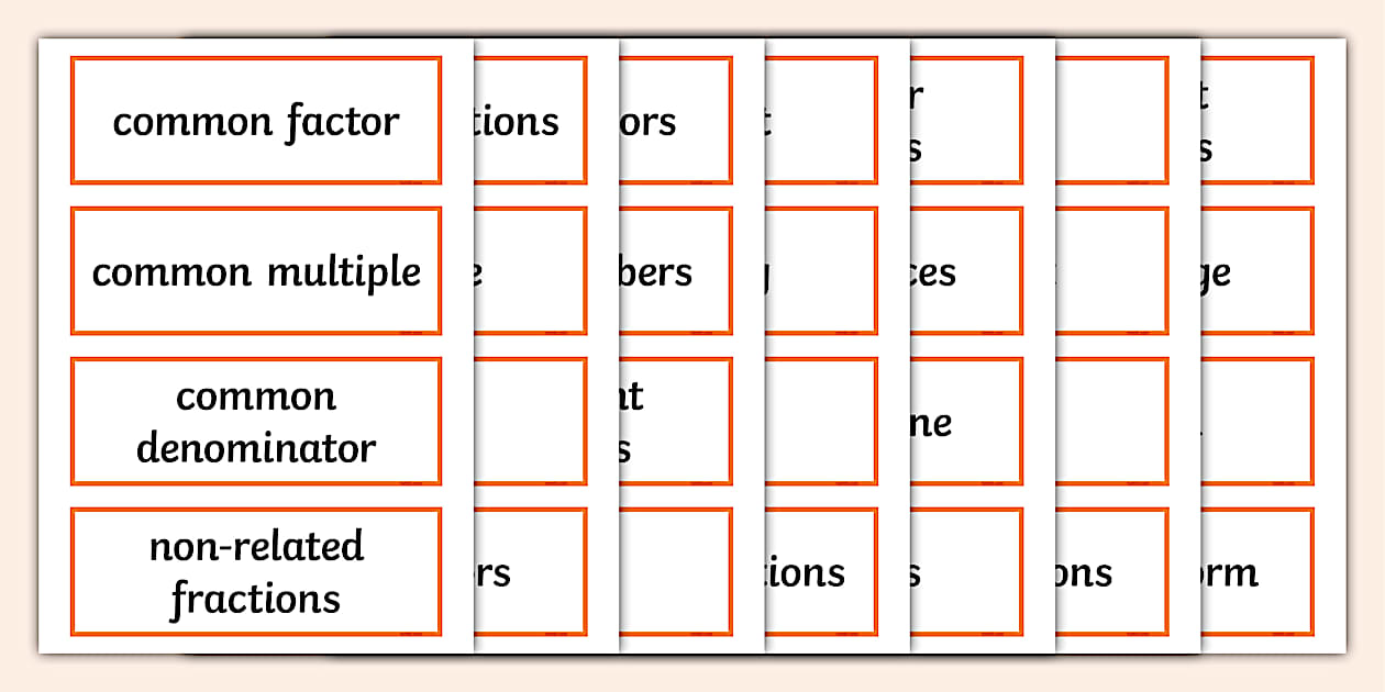 👉 Year 6 Fractions Vocabulary Cards (teacher made)