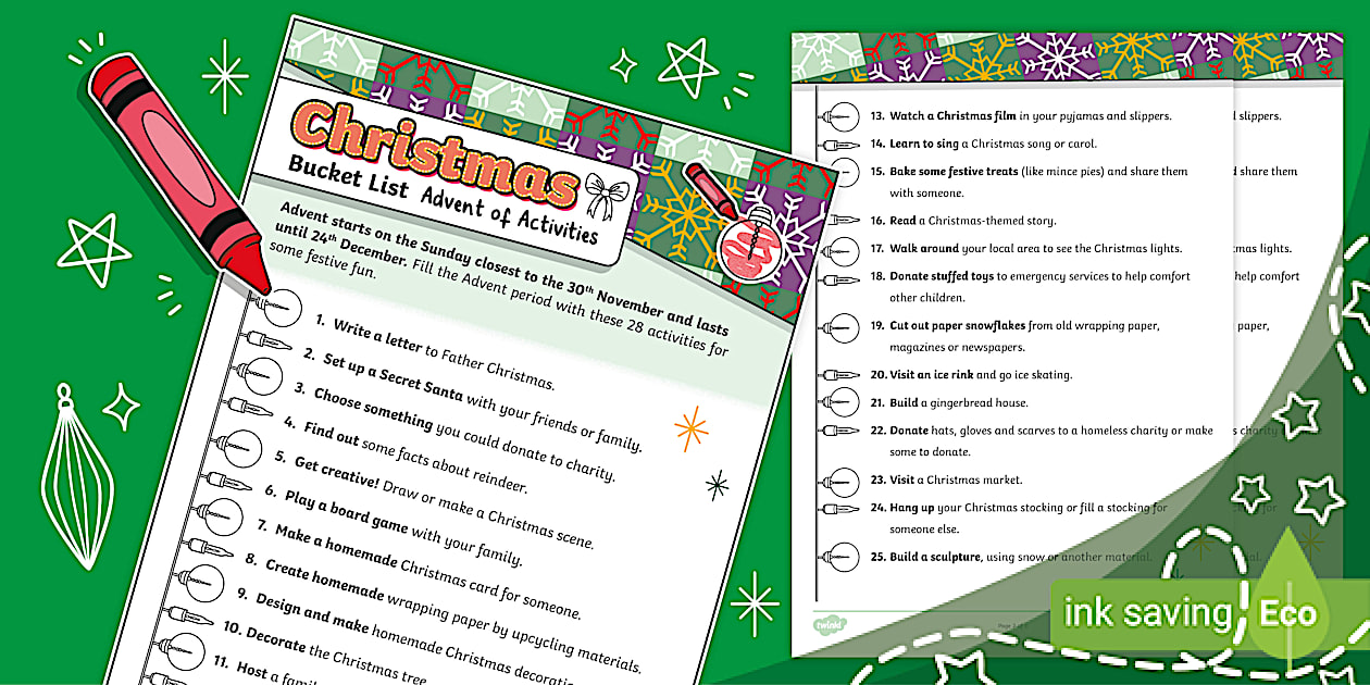Christmas Bucket List Advent of Activities (Ages 5 - 7)