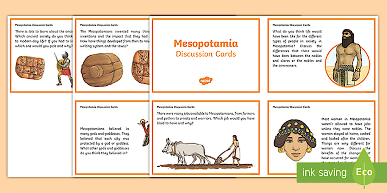 Mesopotamia Discussion Cards (teacher made) - Twinkl