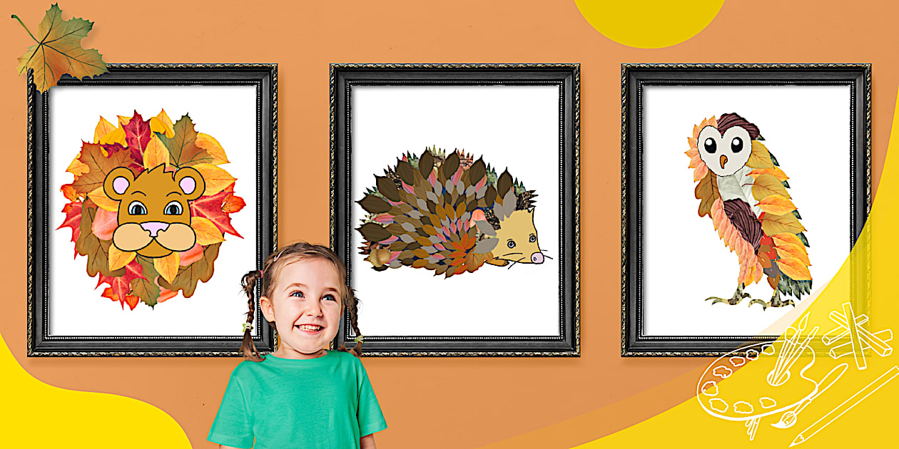 Nature-Themed Animal Collage Art Poster Pack