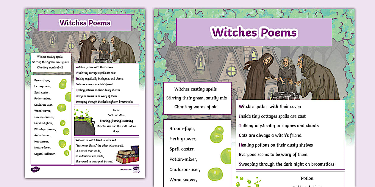 KS2 Witches Poem Examples - KS2 (teacher made) - Twinkl