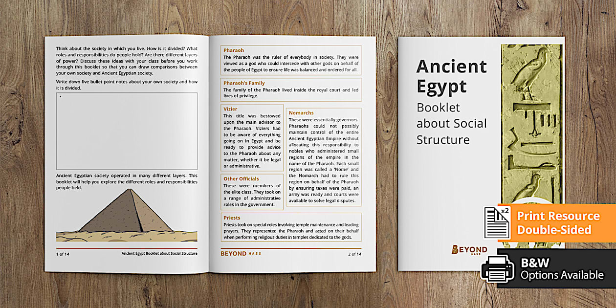 Ancient Egypt Booklet about Social Structure (Teacher-Made)