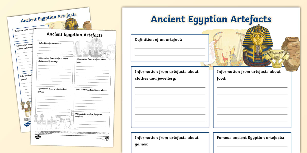 Ancient Egyptian Artefacts Fact File Template (Teacher-Made)