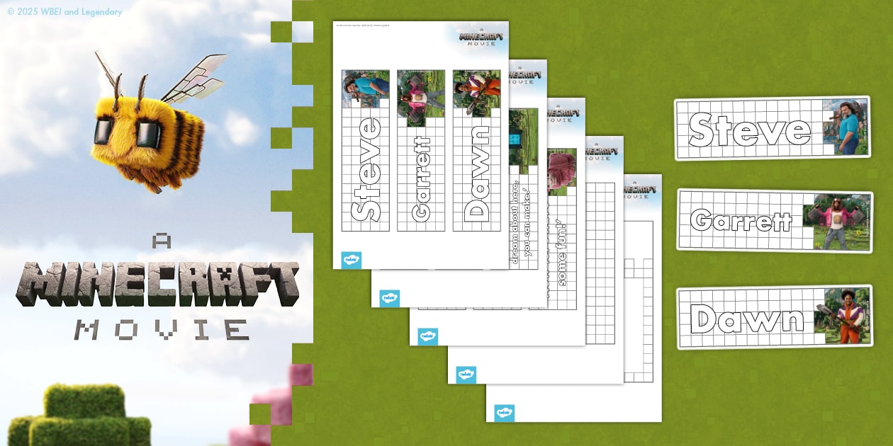 FREE! - A Minecraft Movie: Colouring Bookmarks [Ages 5-11]