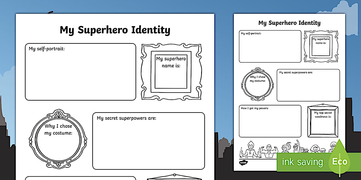 Superhero Writing Frames