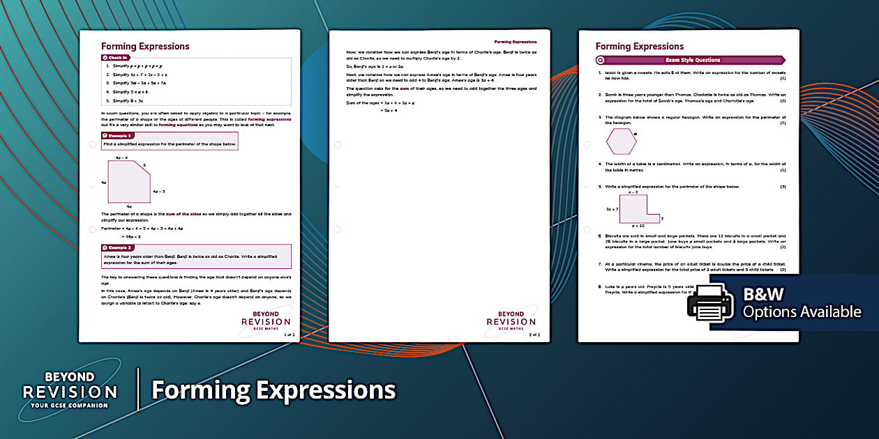 👉 Form and Write Algebraic Expressions from Word Problems