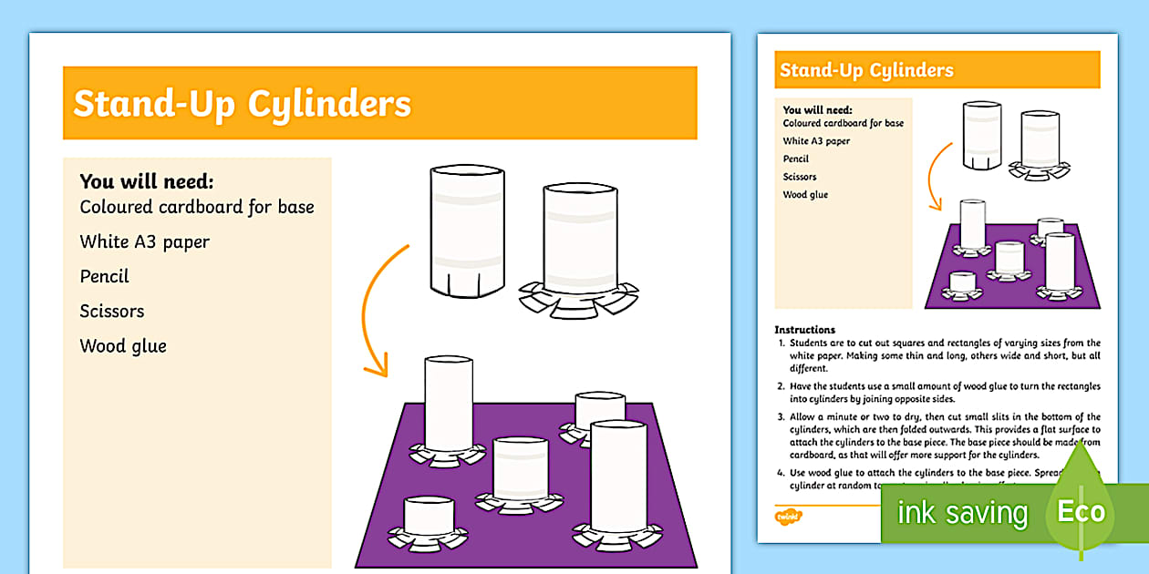 Stand-Up Cylinders Craft (Teacher-Made) - Twinkl