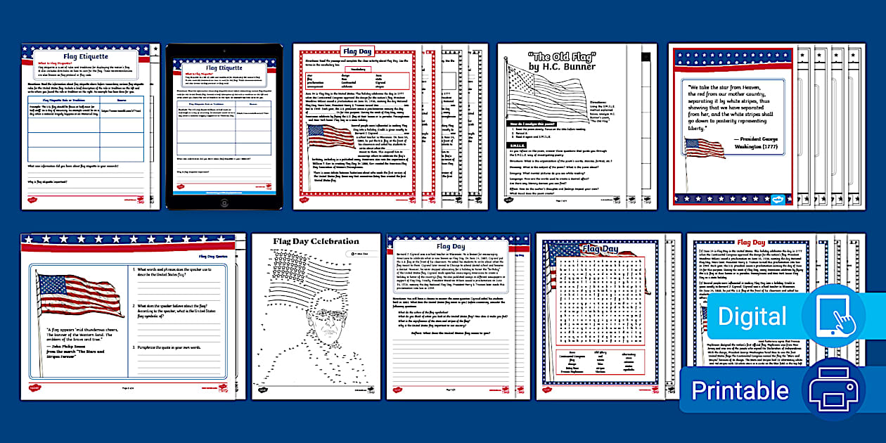 Sixth Grade Flag Day Activity Pack (teacher made) - Twinkl