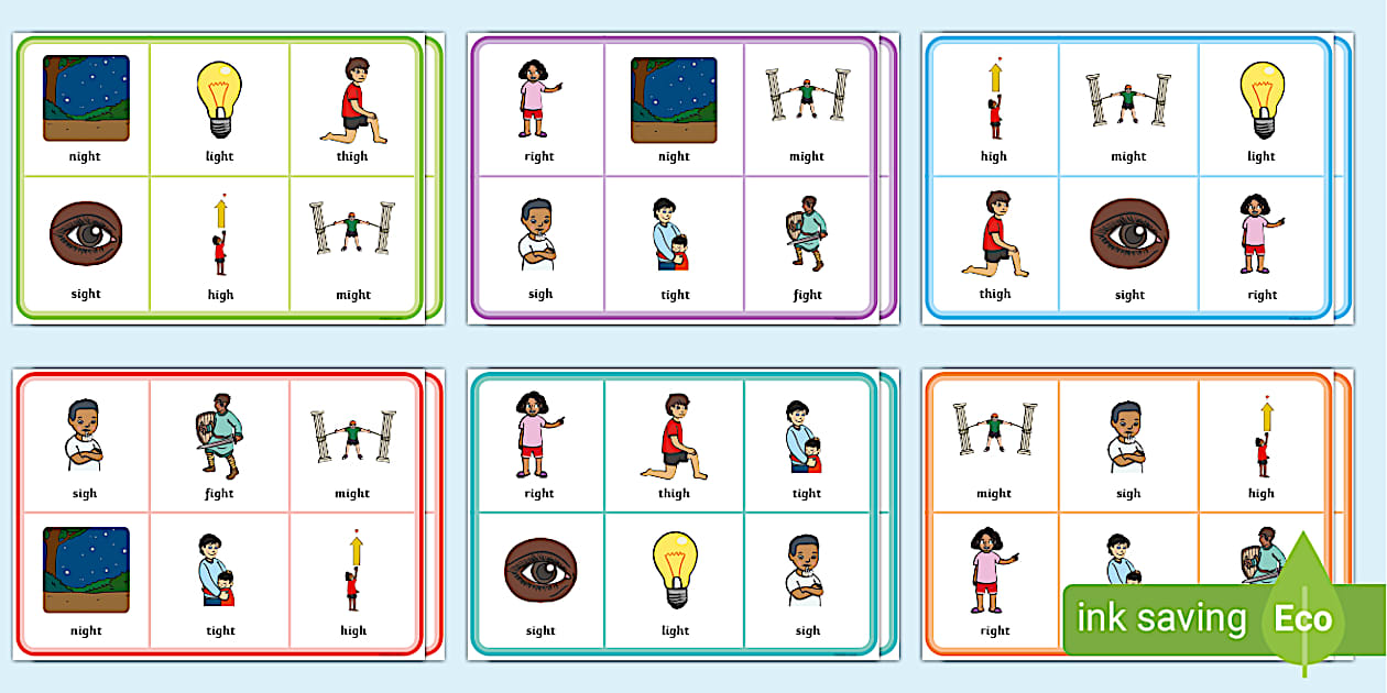 Phase 3 'igh' sound Phonics Bingo Game - Twinkl