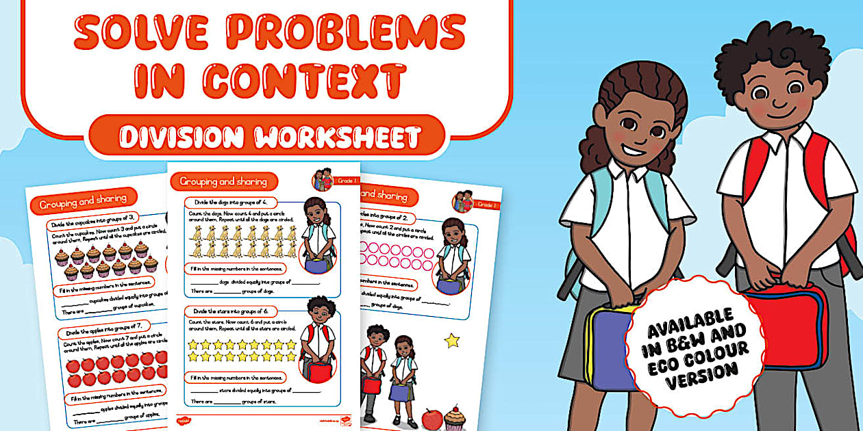 Grade 1 Maths - Sharing and Grouping Worksheet - Twinkl