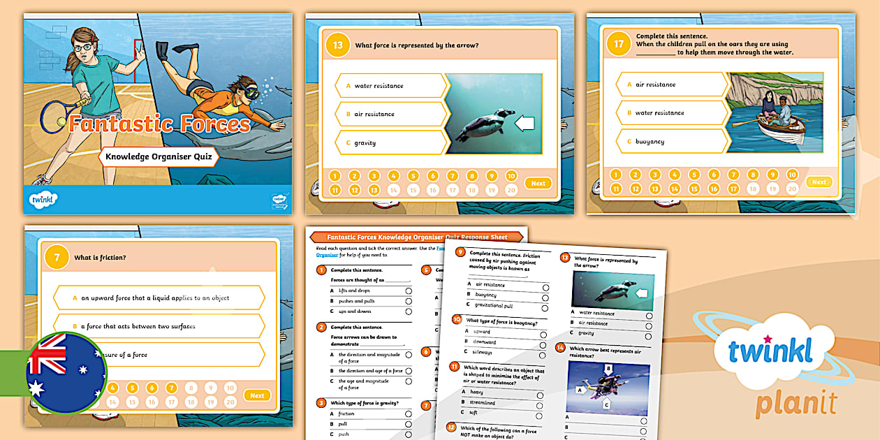 Year 4 Science Fantastic Forces Quiz Pack