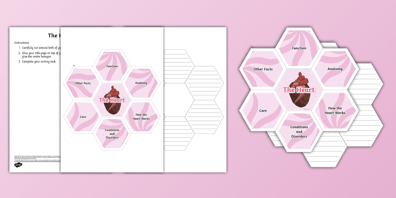 The Heart Hexagon Writing Template (teacher made) - Twinkl