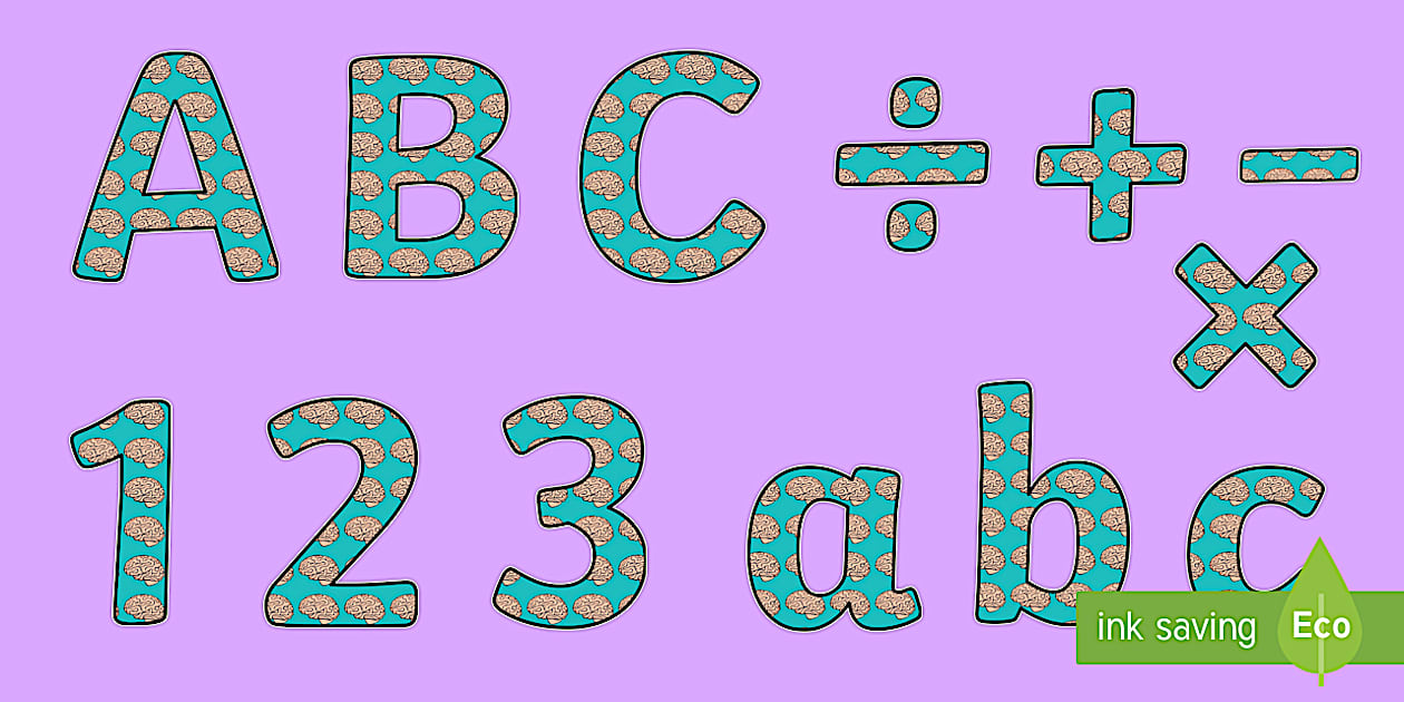 Editable Brain Themed Display Lettering (teacher made)