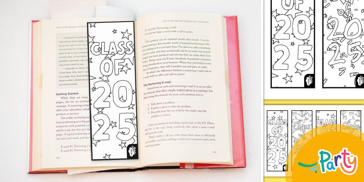 Class of 2025 Colouring Bookmarks | Twinkl Party - Twinkl
