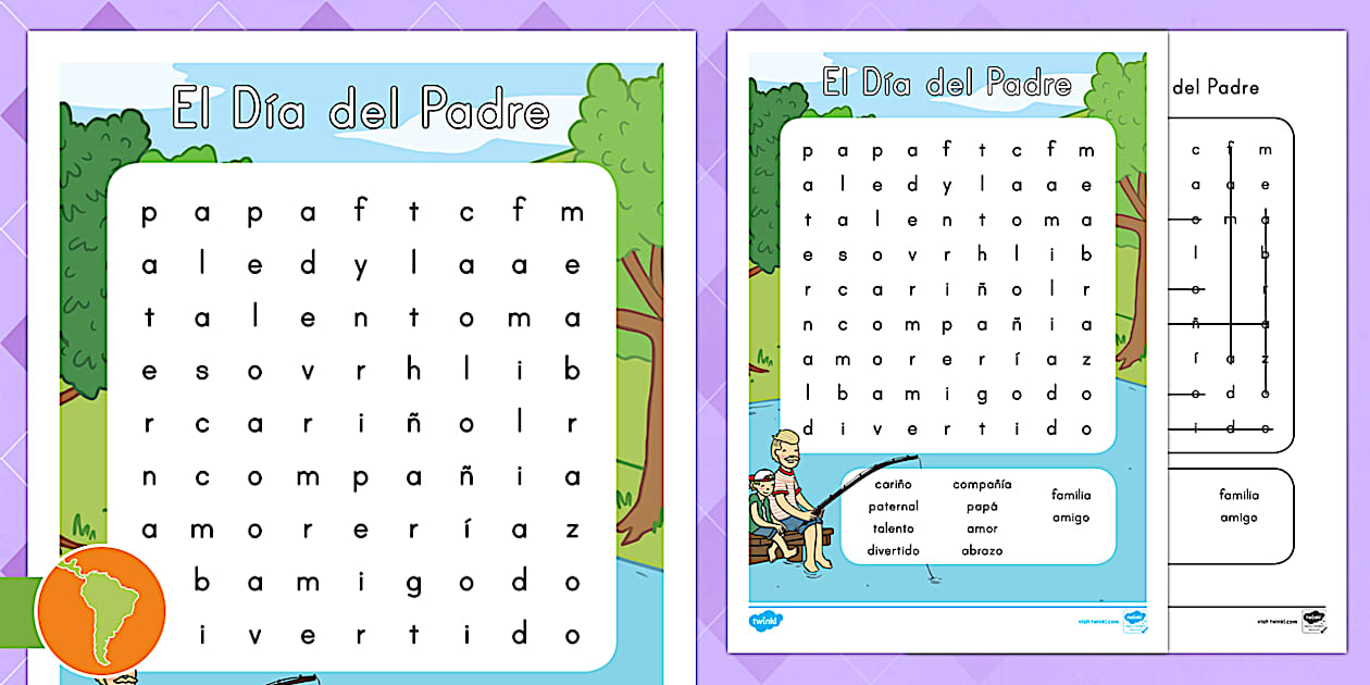 Sopa de letras: Día del Padre (teacher made) - Twinkl