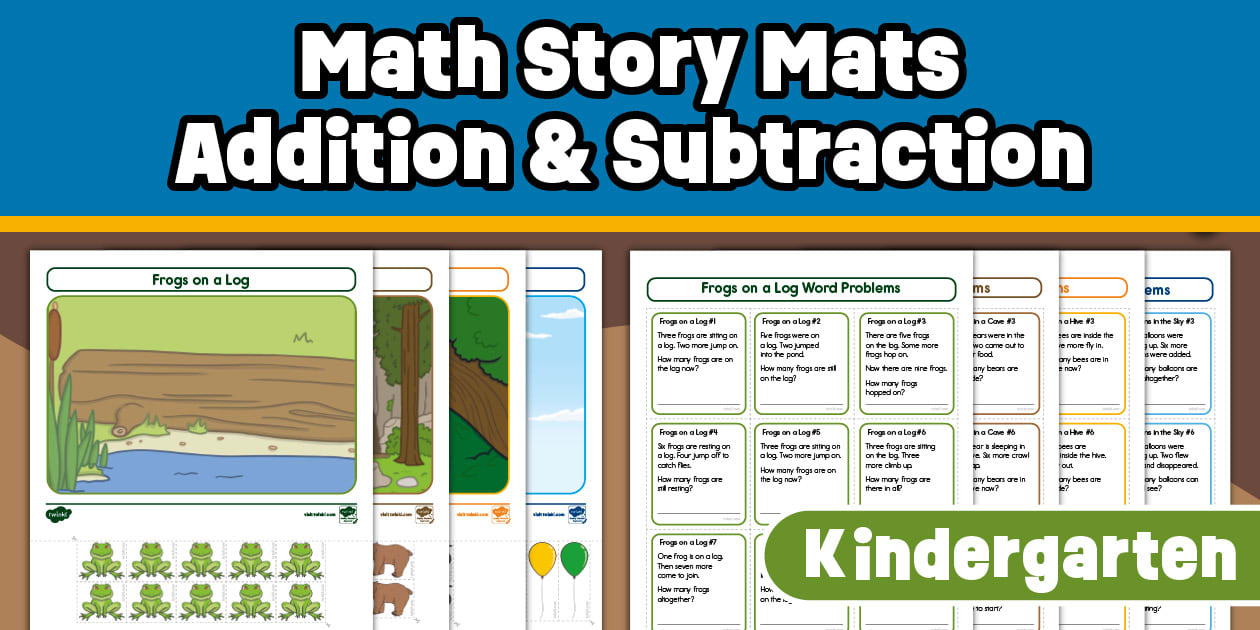 Kindergarten Math Story Mats Addition and Subtraction