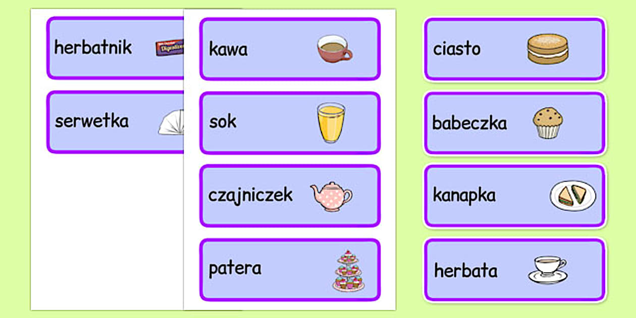 Editable Royal Afternoon Tea Role Play Labels Polish