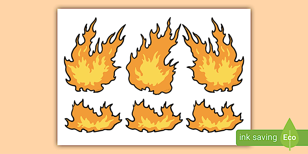 The Great Fire of London Fire Cut-Outs - Twinkl