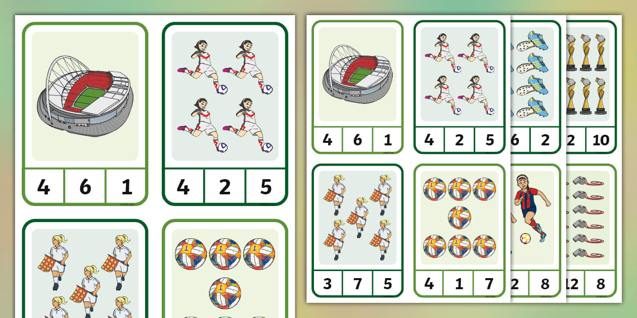 Women's Football Peg Counting Activity - Twinkl