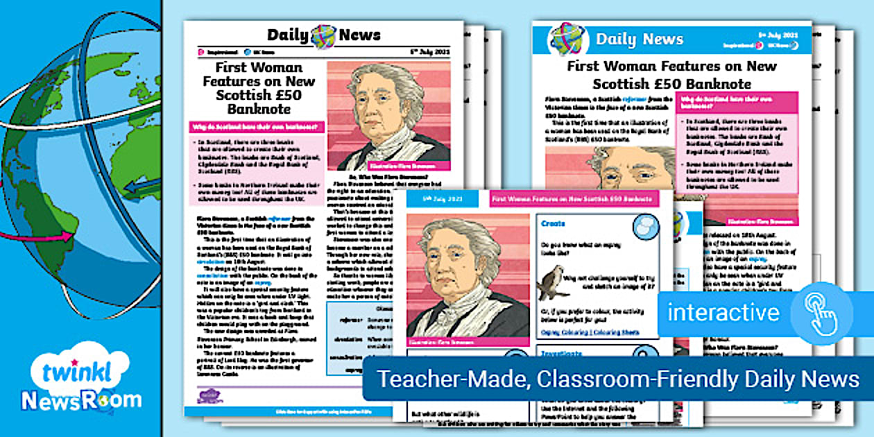 News Story for Children 7-11: Flora Stevenson Banknote