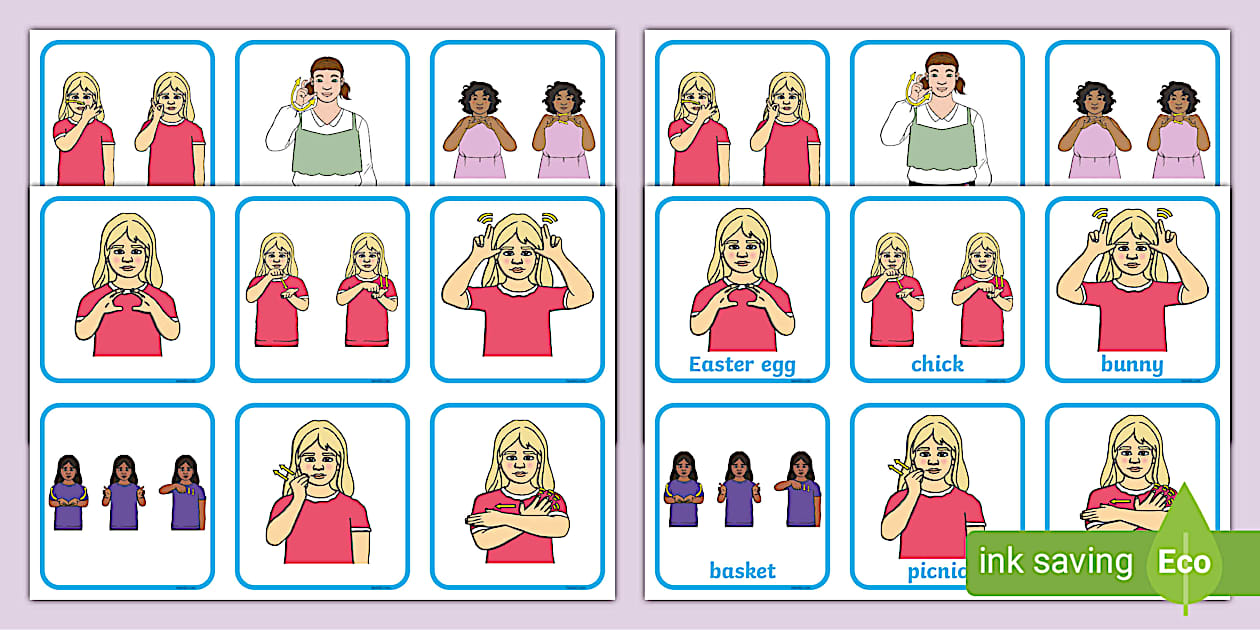 Auslan Easter Matching Cards (teacher made) - Twinkl