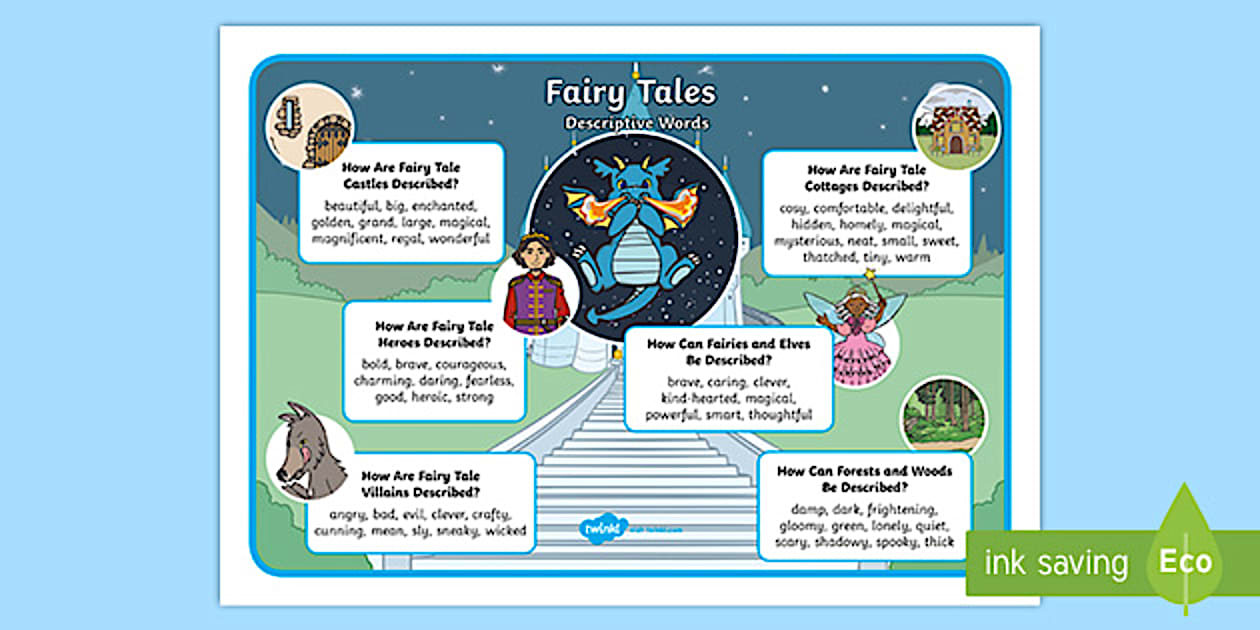 KS1 Fairy Tales Descriptive Word Mat - Twinkl