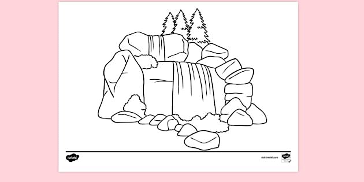 Waterfall Colouring | Colouring Sheets (teacher made)