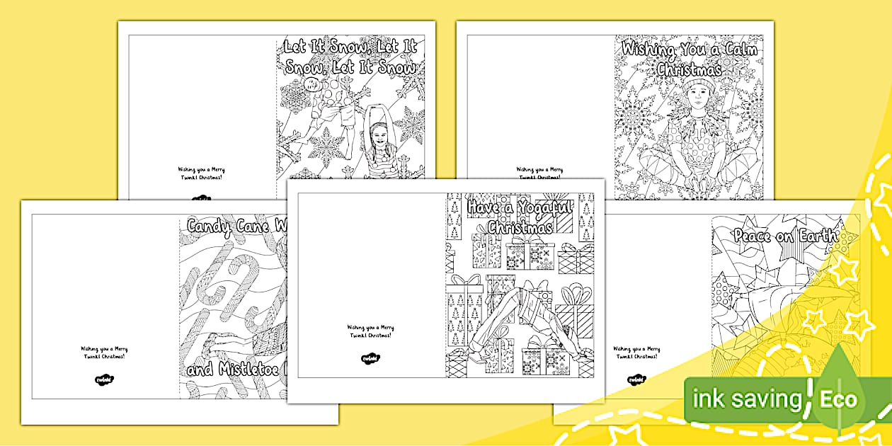 Christmas Wellbeing Mindfulness Yoga Colouring Pages