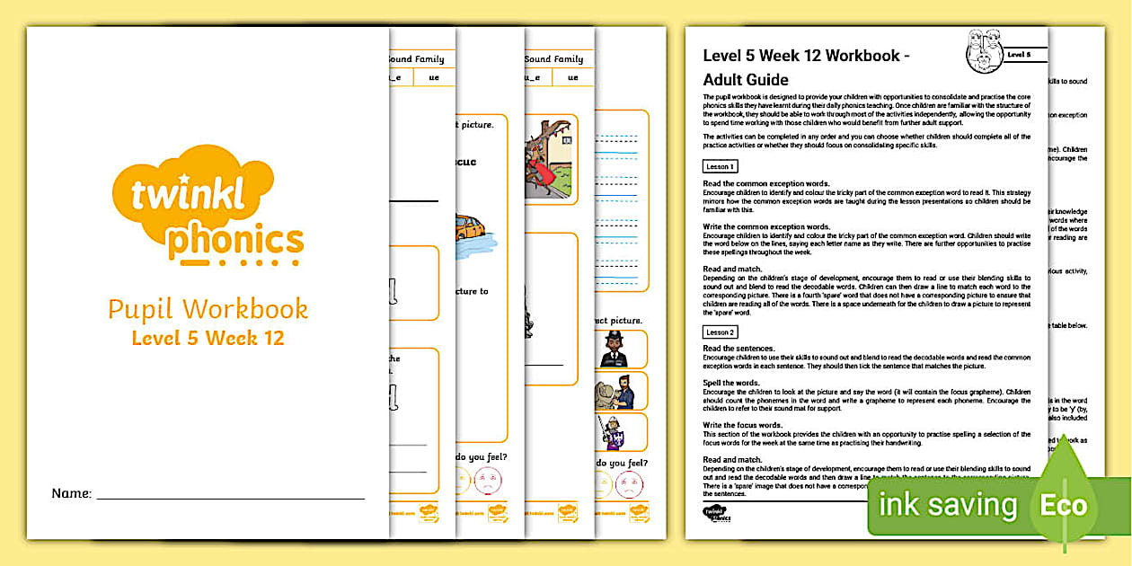 Level 5 Week 12 Phonics Workbook - KS1 - Twinkl Resources