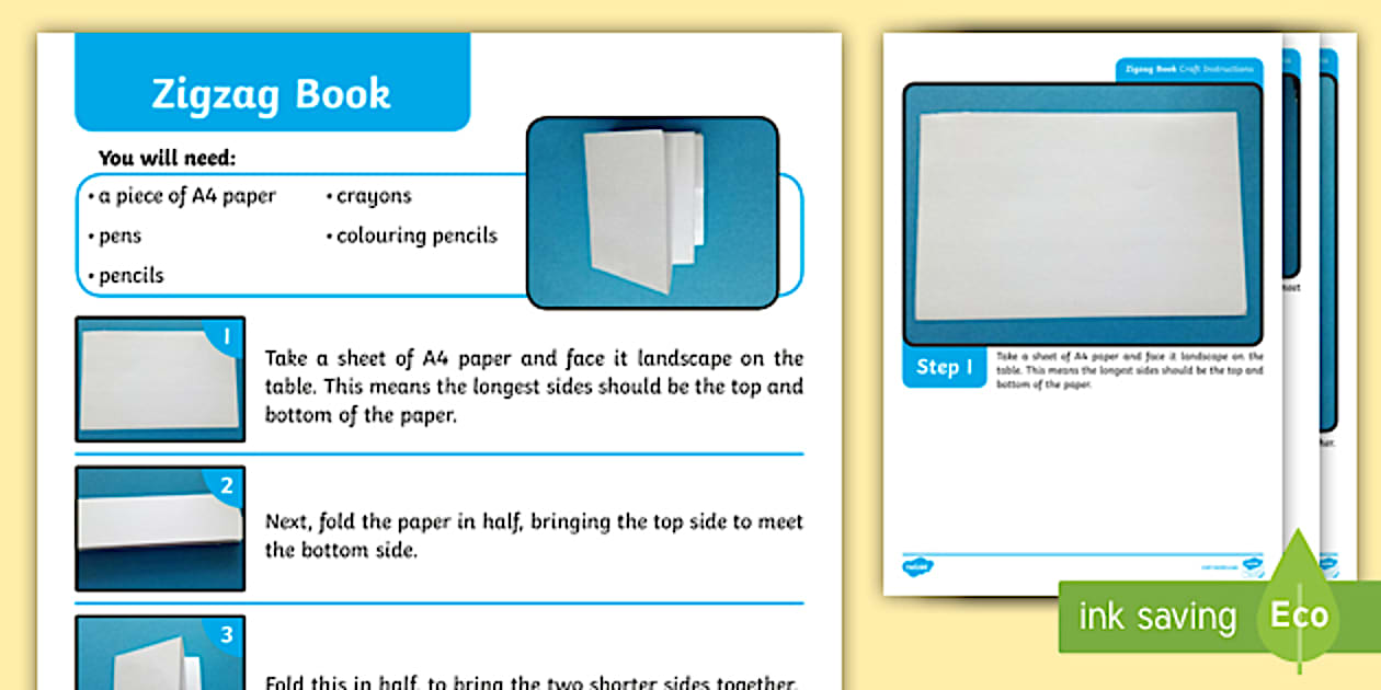 KS1 Zigzag Book Instructions (teacher made) - Twinkl