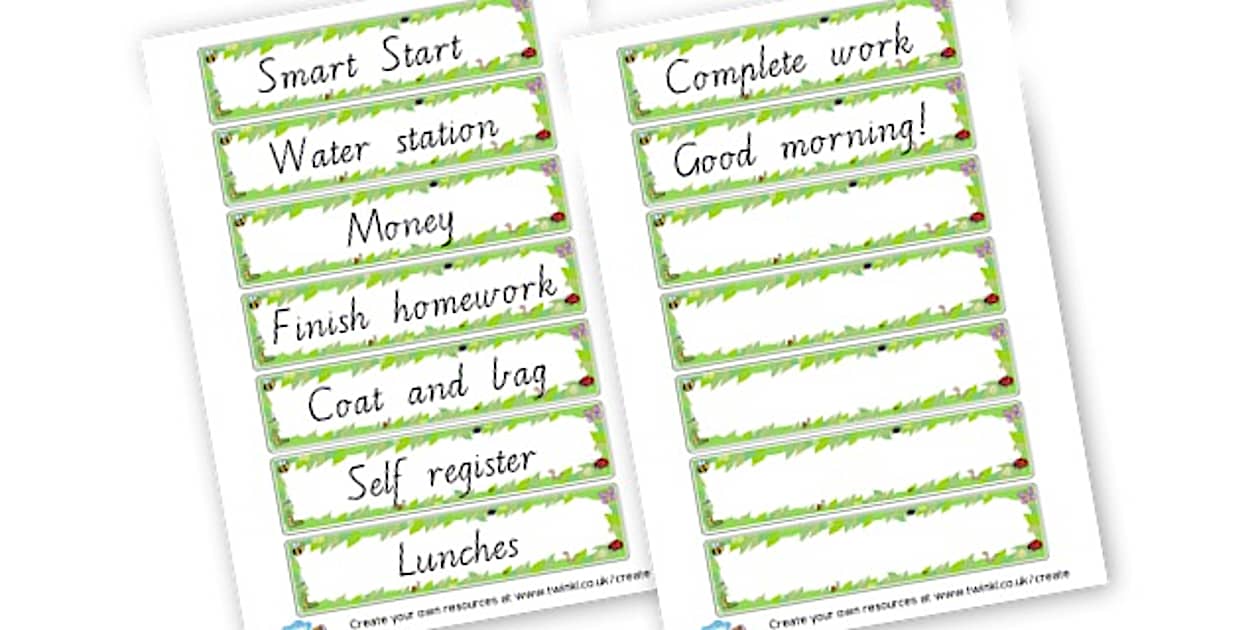 Smart Start Checklist Labels - Twinkl