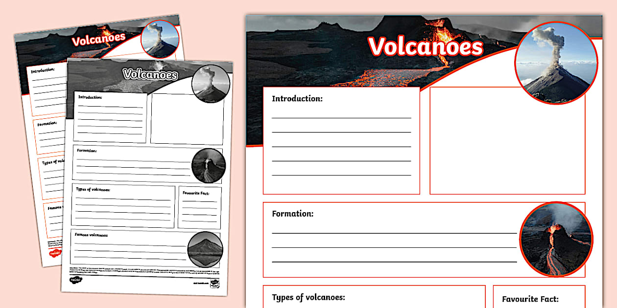 Volcanoes Non-Chronological Report Template (teacher made)