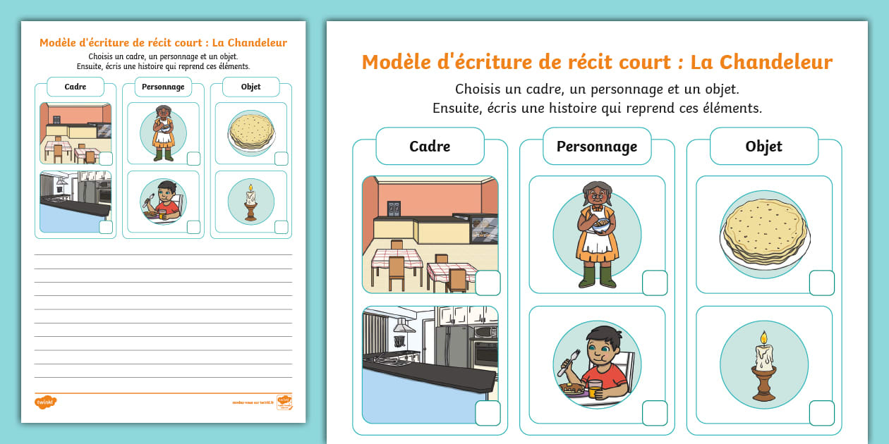 Modèle d'écriture de récit court : La Chandeleur - Twinkl