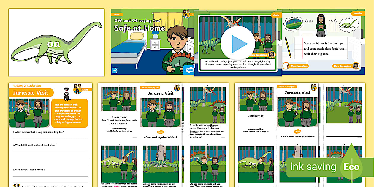 'ow' and 'oe' - Level 5 Week 16 Lesson 5 - Primary - KS1