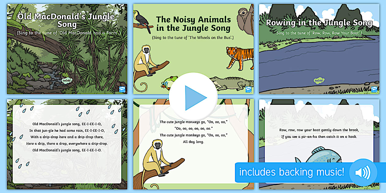 Jungle and Rainforest Songs and Rhymes PowerPoints Pack