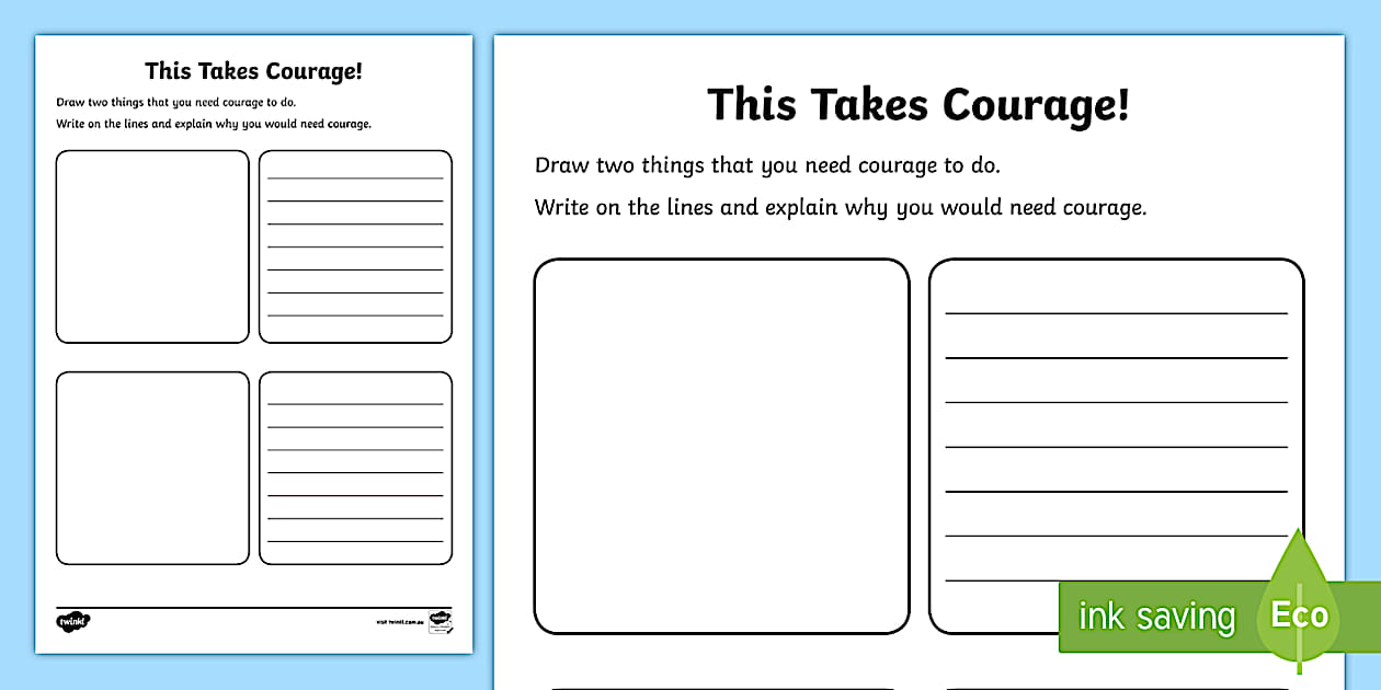 Courage Worksheets - SEN Resources (teacher made) - Twinkl