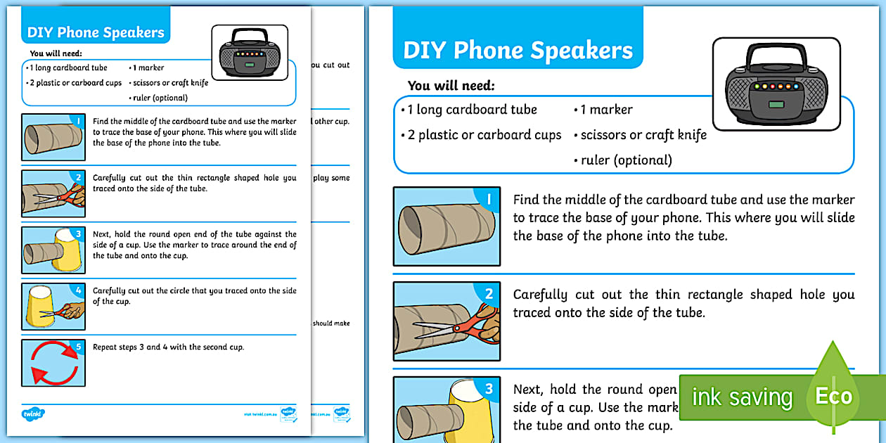 SA Speakers Science Craft Instructions (teacher made)